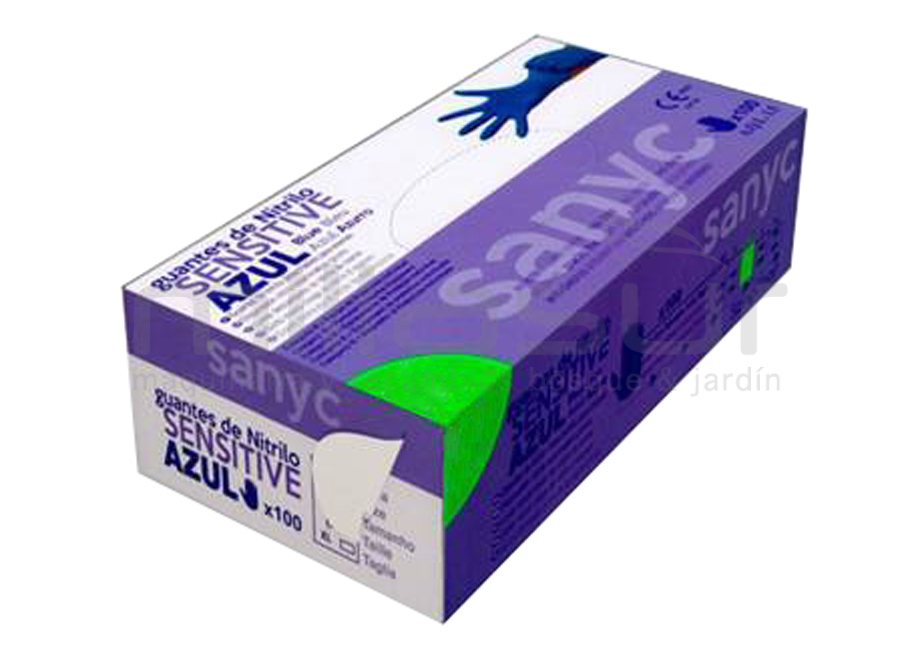 CAJA DE 100 GUANTES NITRILO SENSITIVE AZUL - TALLA S | Millasur ...
